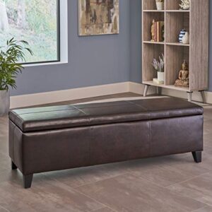 Christopher Knight Home Glouster PU Storage Ottoman, Brown