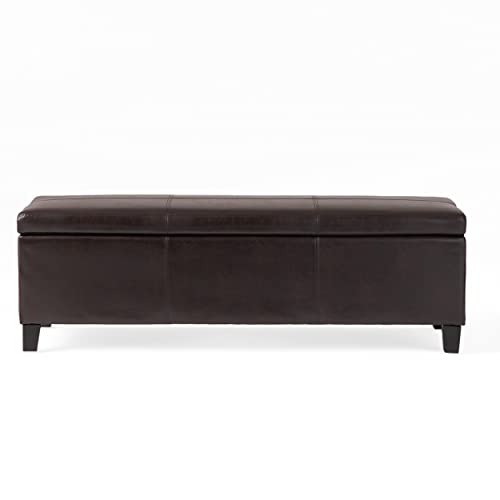 Christopher Knight Home Glouster PU Storage Ottoman, Brown