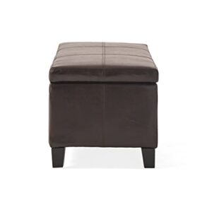 Christopher Knight Home Glouster PU Storage Ottoman, Brown