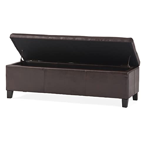 Christopher Knight Home Glouster PU Storage Ottoman, Brown