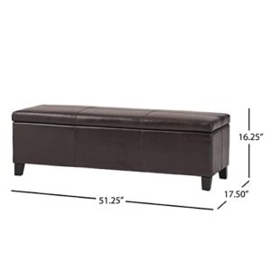 Christopher Knight Home Glouster PU Storage Ottoman, Brown