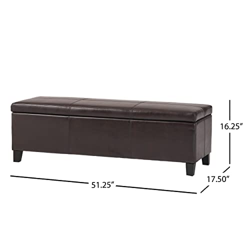 Christopher Knight Home Glouster PU Storage Ottoman, Brown