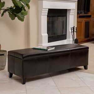 Christopher Knight Home Glouster PU Storage Ottoman, Brown