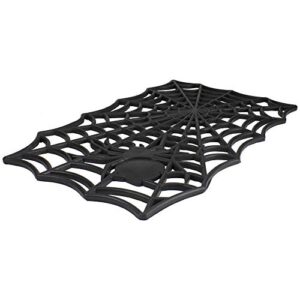 Northlight Black Spider Web Rectangular Halloween Doormat 18" x 30"