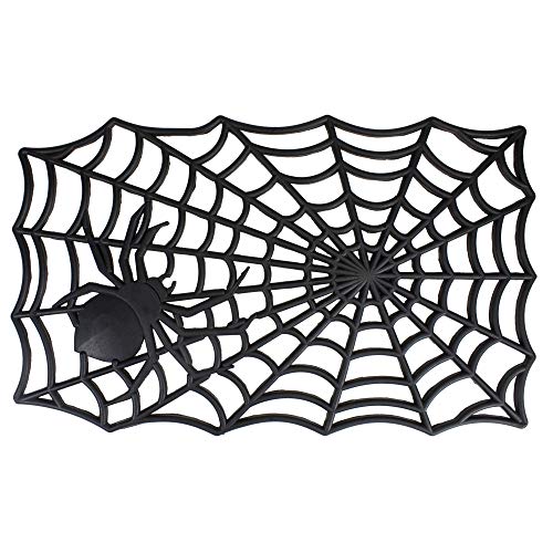 Northlight Black Spider Web Rectangular Halloween Doormat 18" x 30"