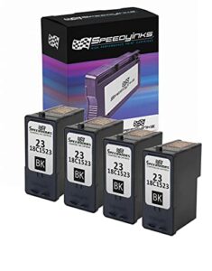 speedy inks remanufactured ink cartridge replacement for lexmark 23 (black, 4-pack)