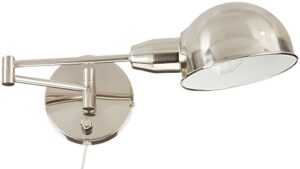 globe electric company 12706 1 light pharmacy sconce, brushed steel