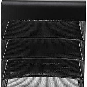 Safco Products Onyx Mesh 4-Tray Underdesk Space Saving Desktop Hanging Organizer, Durable Steel Mesh Construction, 20lb Capacity, Black Powder Coat Finish, 10.25"w x 12.375"d x 12"h