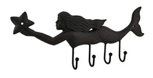 zeckos swimming starfish mermaid cast iron wall hook