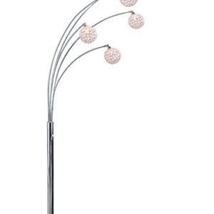 Artiva USA A511118FSN Manhattan Modern Crystal Floor Lamp, 84"H, Chrome, White