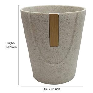 nu steel Brogan Wastebasket, Small Round Plastic Vintage Trash Can for Bathroom, Bedroom, Dorm, College, Office - Resin