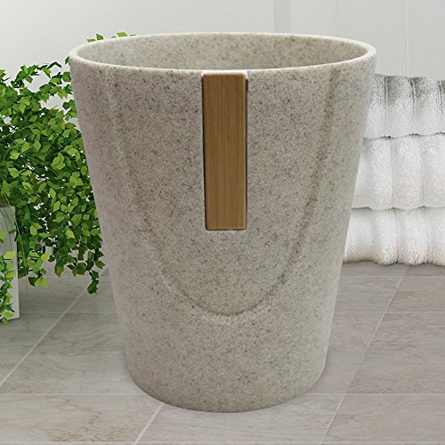 nu steel Brogan Wastebasket, Small Round Plastic Vintage Trash Can for Bathroom, Bedroom, Dorm, College, Office - Resin