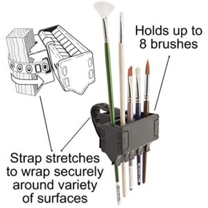 Easy To Use Products Brush Grip Paintbrush Holder and Drying Rack/Caddy, Painting Supplies (Black)