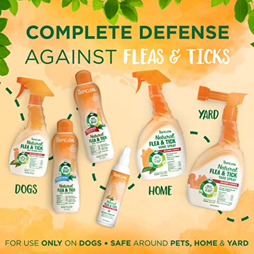 TropiClean Natural Flea and Tick Spray for Dogs & Bedding Maximum Strength Flea Spray for Home Family-Friendly & Safe Made in the USA 16oz