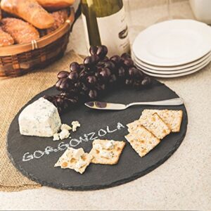 Fox Run 3808 Slate Cheese Board, Round Gray, 12 x 12 x 0.25 inches