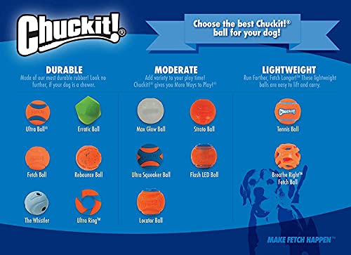 Chuckit! Ultra Squeaker Ball Dog Toy, Medium (2.5 Inch) 2 Pack, for Large Breeds, Blue, Orange