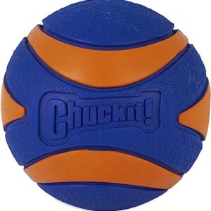 Chuckit! Ultra Squeaker Ball Dog Toy, Medium (2.5 Inch) 2 Pack, for Large Breeds, Blue, Orange