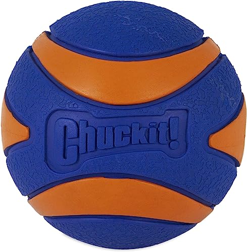 Chuckit! Ultra Squeaker Ball Dog Toy, Medium (2.5 Inch) 2 Pack, for Large Breeds, Blue, Orange