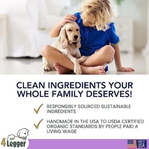 4Legger Organic Dog Shampoo USDA Certified Organic, All Natural Hypoallergenic Dog Shampoo with Oatmeal, Lavender, and Coconut Oil - Organic Oatmeal Shampoo for Dogs - Dog Shampoo for Itchy Skin 16 oz