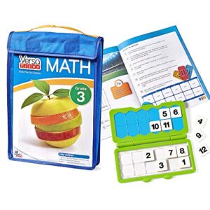 hand2mind versatiles math practice take along set for third grade, self-checking workbook, homeschooling games, case included, homeschool curriculum, 3rd grade math workbook, homeshool supplies