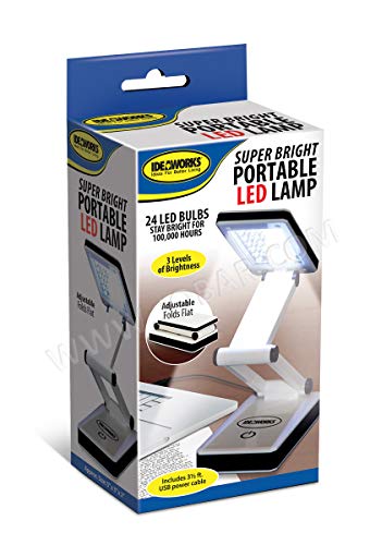 IdeaWorks LED Lamp for Desk - Collapsible, Portable from Home to Office, Acrylonitrile Butadiene Styrene, White