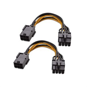 cable matters 2-pack 6 pin to 8 pin pcie adapter power cable - 4 inches