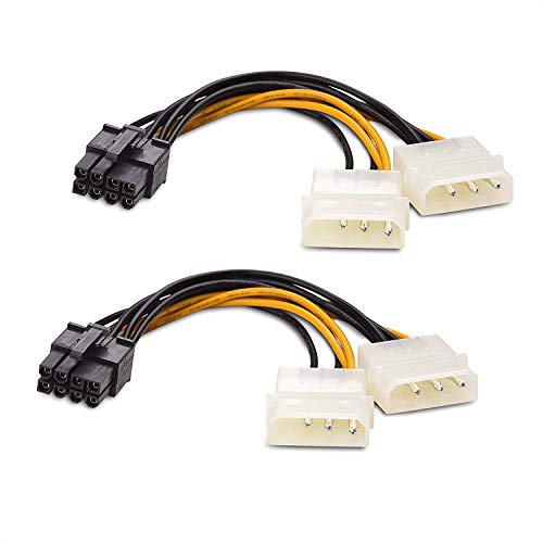 Cable Matters 2-Pack 8-Pin PCIe to Molex (2X) Power Cable 4 Inches