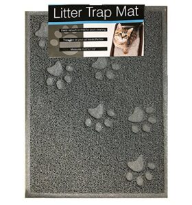 quality gray cat litter trap mat, non-slip backing, dirt catcher, soft on paws, easy to clean