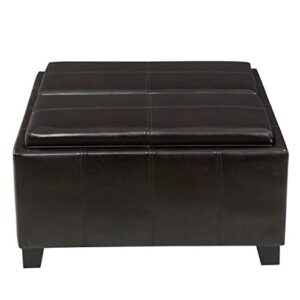 christopher knight home mansfield pu storage ottoman, brown