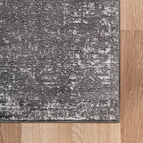 Unique Loom Sofia Collection Area Rug - Casino (2' x 6' 7" Runner, Dark Gray/ Ivory)