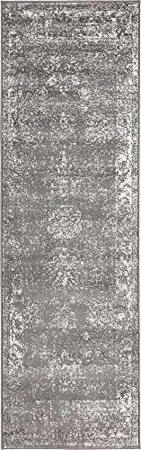 Unique Loom Sofia Collection Area Rug - Casino (2' x 6' 7" Runner, Dark Gray/ Ivory)