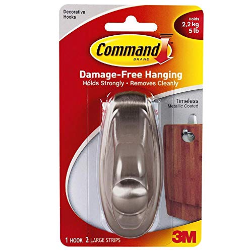 3M 17063BN Command Timeless Large Hook, Brushed Nickel