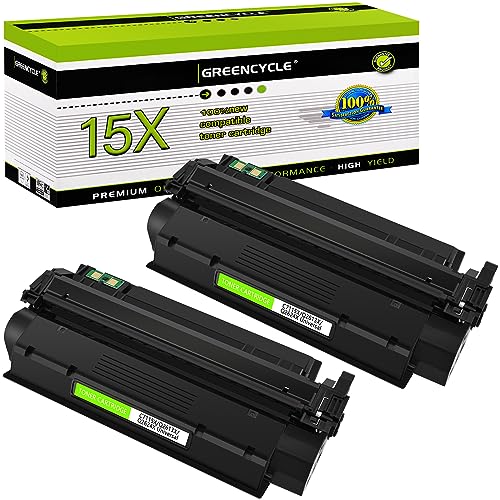 greencycle 2 PK Compatible C7115X 15X Black Laserjet Toner Cartridge Replacement for HP Laserjet 1000 1200se 1220 3300 3310 3320 3330 3380 Printer