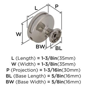 Amerock | Cabinet Knob | Polished Nickel/Frosted | 1-3/8 inch (35 mm) Diameter | Oberon | 1 Pack | Drawer Knob | Cabinet Hardware