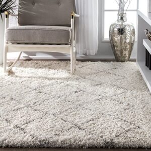 nuLOOM Edwin Trellis Shaggy Area Rug, 7' 6" x 9' 6", Natural