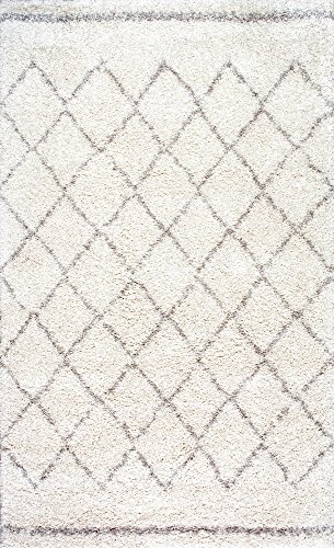 nuLOOM Edwin Trellis Shaggy Area Rug, 7' 6" x 9' 6", Natural