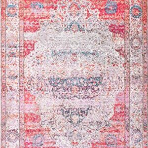 nuLOOM Elmer Vintage Medallion Area Rug, 7' 10" x 10' 10", Blush