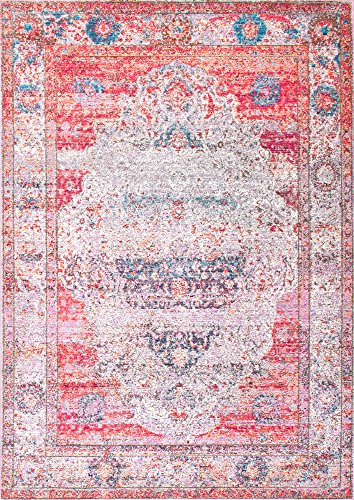 nuLOOM Elmer Vintage Medallion Area Rug, 7' 10" x 10' 10", Blush