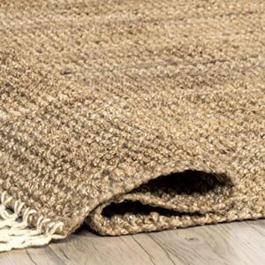 nuLOOM Raleigh Farmhouse Jute Tasseled Area Rug, 8' x 10', Natural