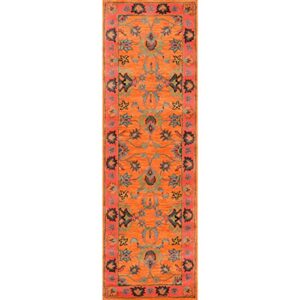 nuLOOM Hand Tufted Montesque Runner Rug, 2' 6" x 10', Orange