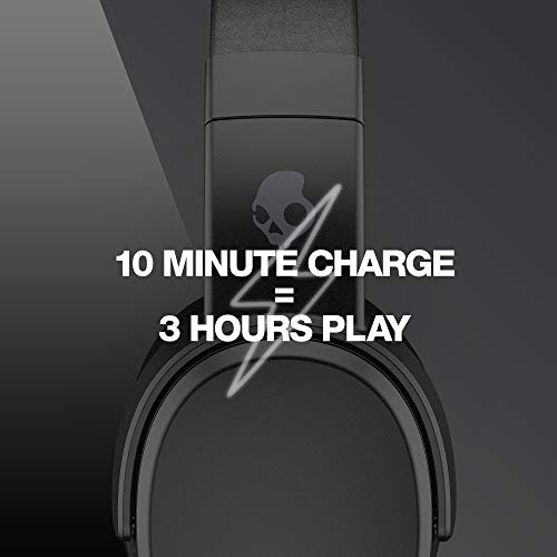 Skullcandy Crusher Wireless Over-Ear Bluetooth Headphones for iPhone and Android with Microphone / 40 Hours Battery Life / Extra Bass Tech / Great for Music, School, Workouts, and Gaming - Black