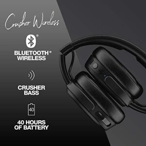 Skullcandy Crusher Wireless Over-Ear Bluetooth Headphones for iPhone and Android with Microphone / 40 Hours Battery Life / Extra Bass Tech / Great for Music, School, Workouts, and Gaming - Black