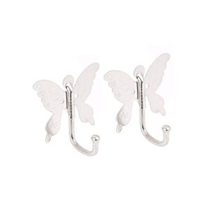 uxcell Bathroom Butterfly Style Wall Mounted Cloth Towel Hook Hanger 2pcs