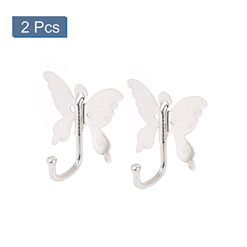 uxcell Bathroom Butterfly Style Wall Mounted Cloth Towel Hook Hanger 2pcs