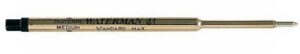 waterman black medium point ballpoint pen refill (4-pack)