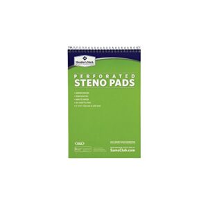 members mark perforated steno pad, 6" x 9", white, 12pk.