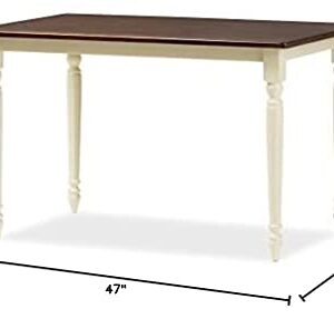 Baxton Studio Napoleon French Country Cottage Buttermilk and Cherry Brown Finishing Wood Dining Table