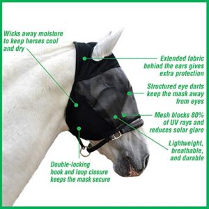 Absorbine UltraShield Equine Fly Mask, UV Protection, Horse Size Without Ears