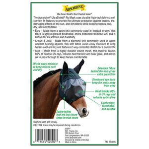 Absorbine UltraShield Equine Fly Mask, UV Protection, Horse Size with Ears