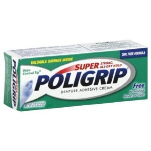 Super Poligrip Denture Adhesive Cream 0.75 Oz Travel Size (Pack of 3)